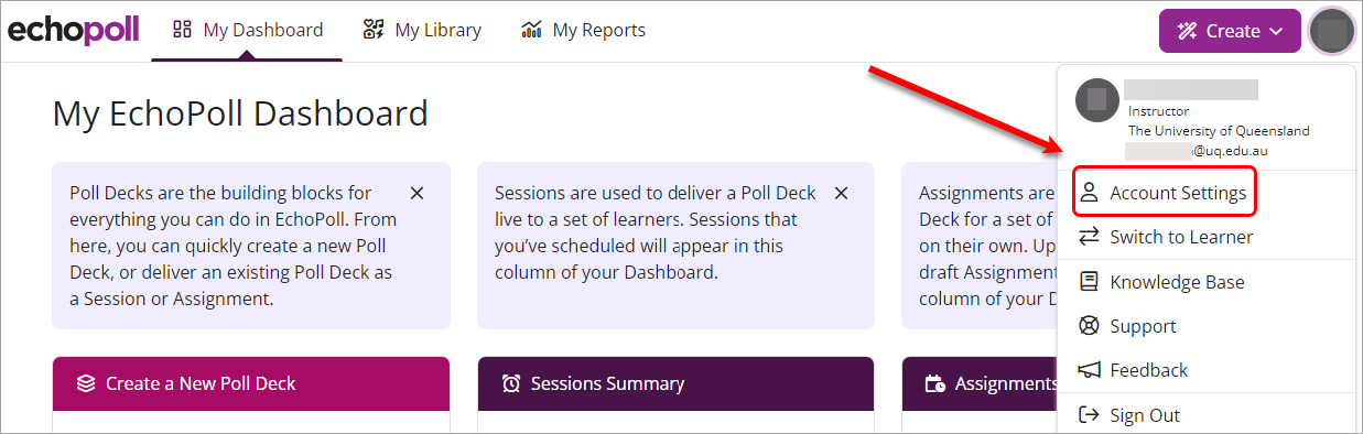 EchoPoll - Sign-in and download the desktop app (Original) - eLearning - University of Queensland